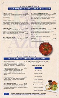 Menu – Azul Tequilas Mexican Bar & Grill